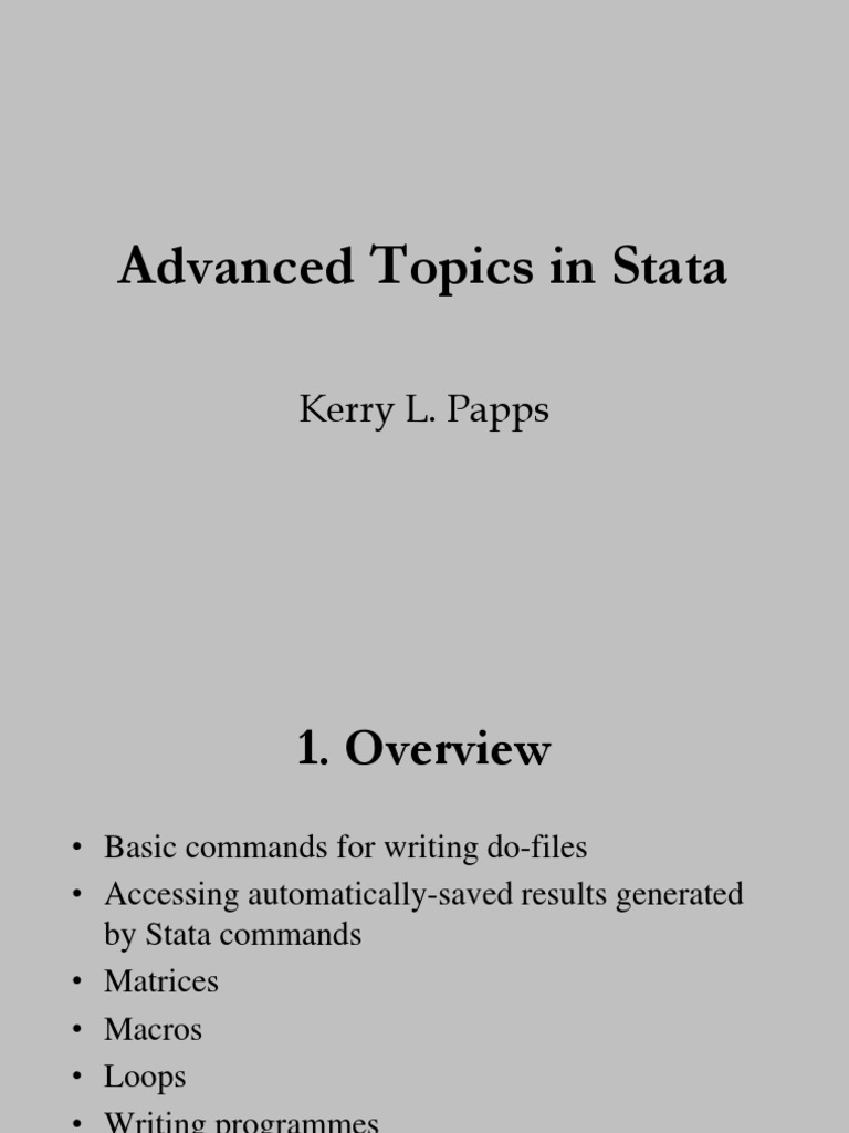 Advanced Stata | PDF | Matrix (Mathematics) | Computer Programming