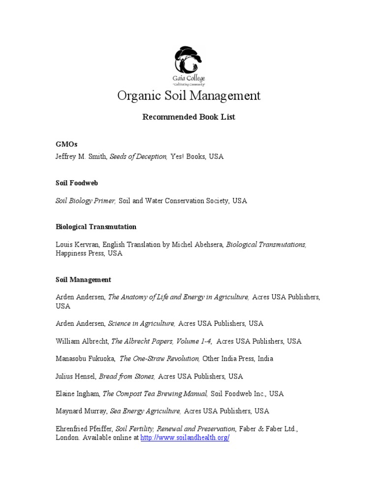 Organic Soil Management | PDF | Weed | Agriculture