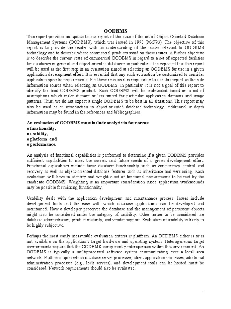 Oodbms Pdf Object Computer Science Object Oriented Programming 3229