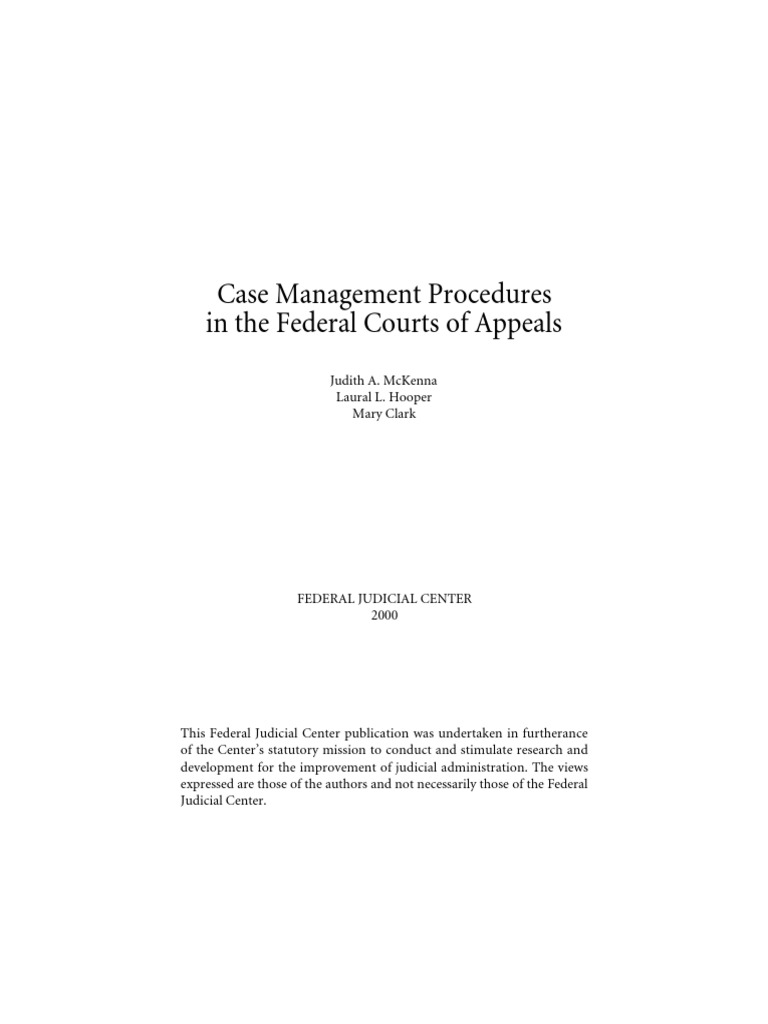 Case Management Practices | PDF | United States Courts Of Appeals ...