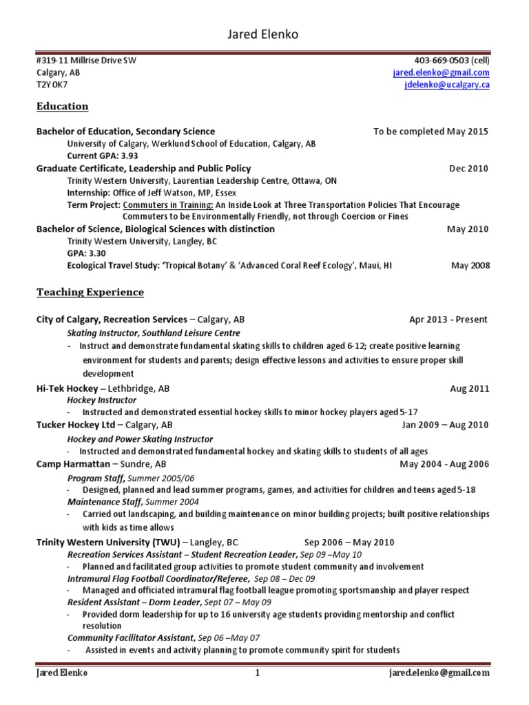Jared Elenko's Education and Experience | PDF | Art | Science & Mathematics