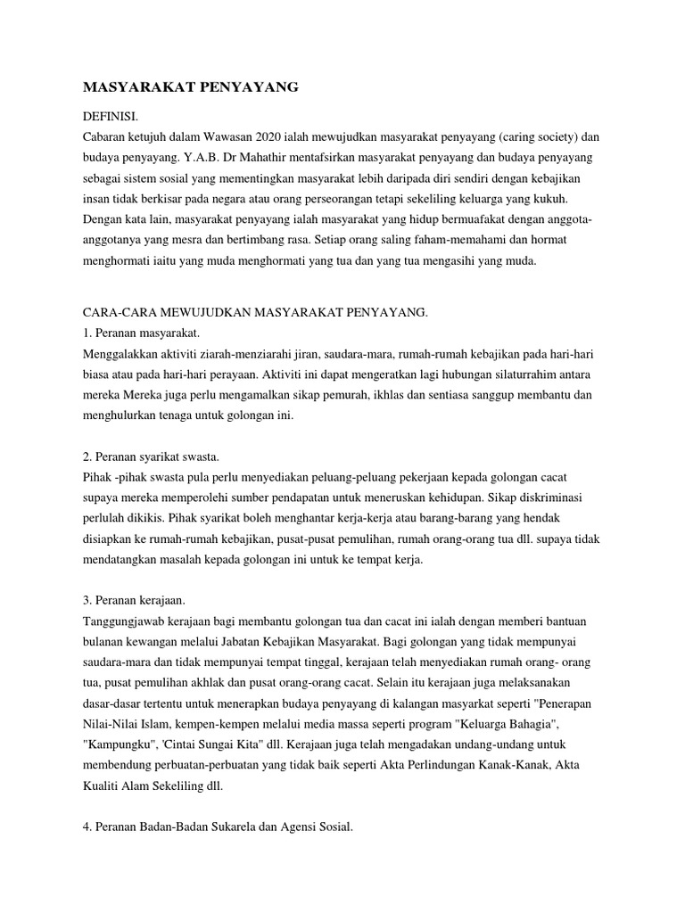 Masyarakat Penyayang | PDF