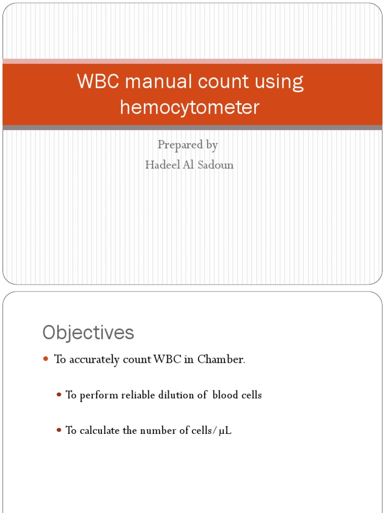 WBC Manual Count Using Hemocytometer | PDF