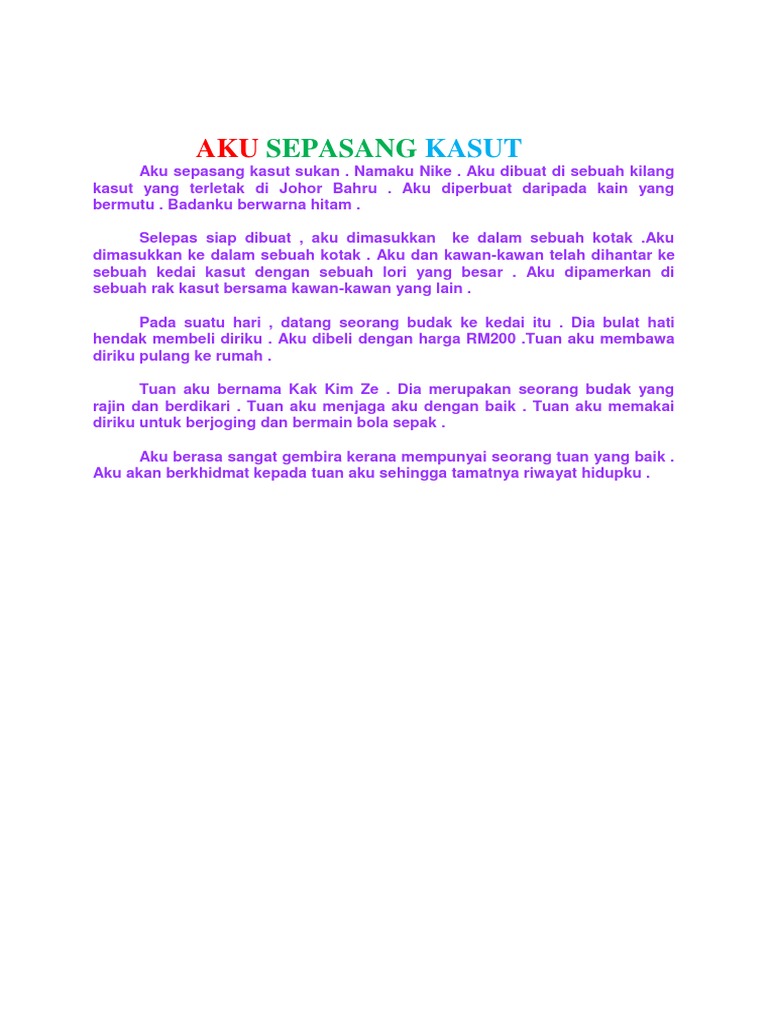 Aku Sepasang Kasut | PDF