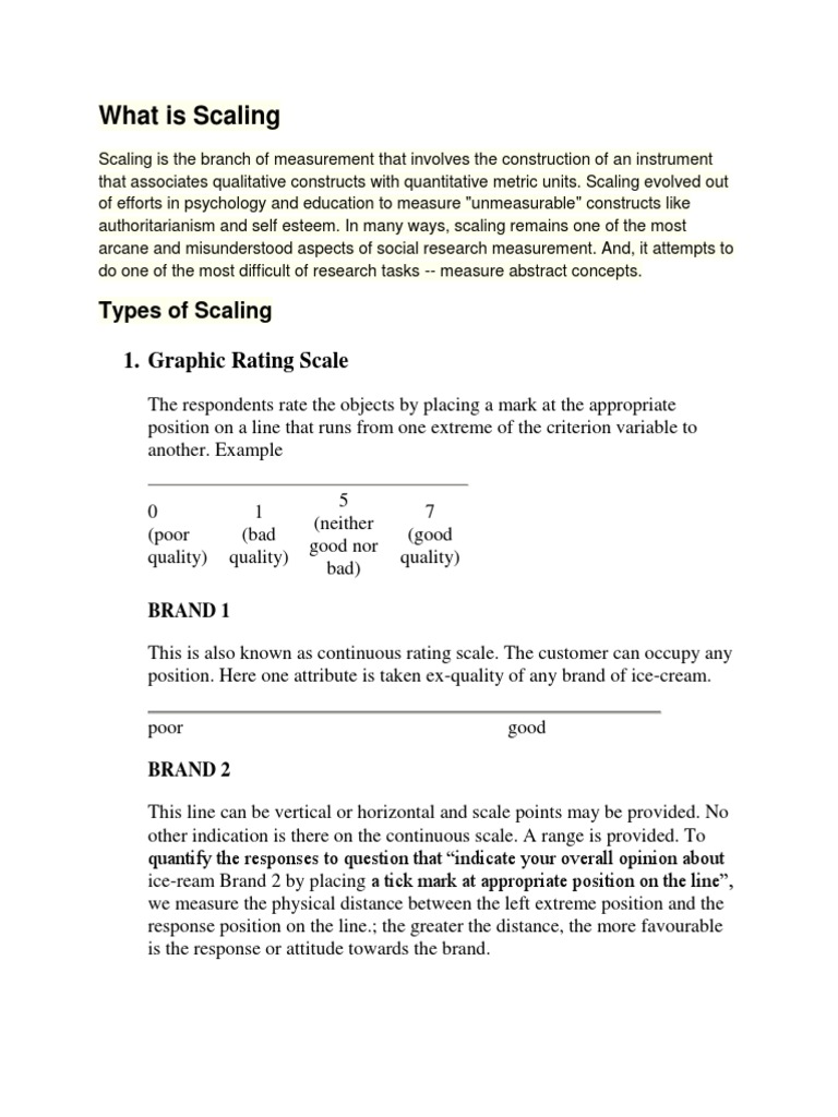 Scaling Technique Research Methodology Pdf Likert Scale Level Of