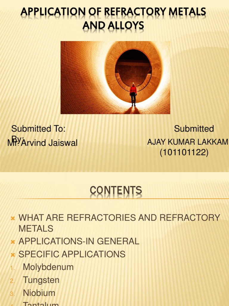 Applications of Refractory Metals | PDF | Refractory | Materials