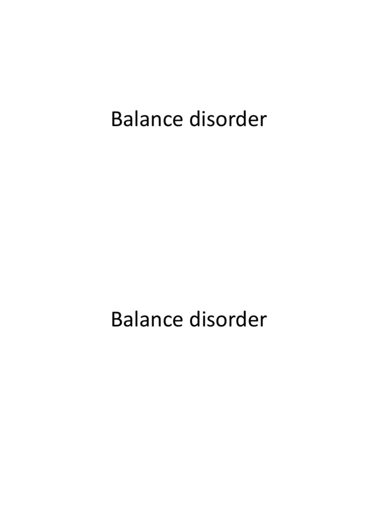 Balance Disorder | PDF | Vestibular System | Vertigo