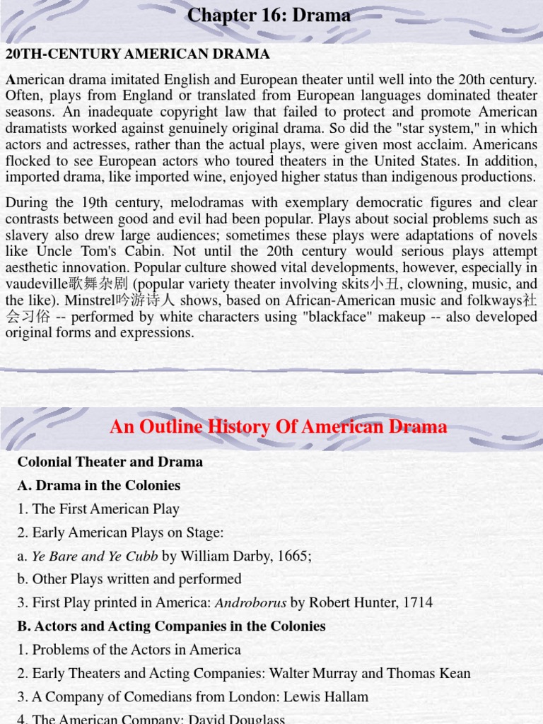 American Drama History | PDF | Theater Of The United States | Eugene O ...