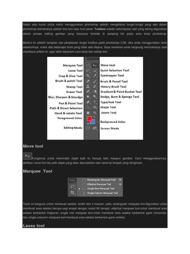 Tools Photoshop CS6 | PDF | Karier & Perkembangan | Griya & Taman