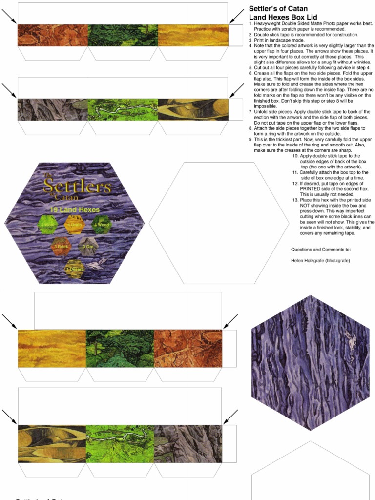 Settlers of Catan Hex Boxes | PDF | Games Of Mental Skill | Toys