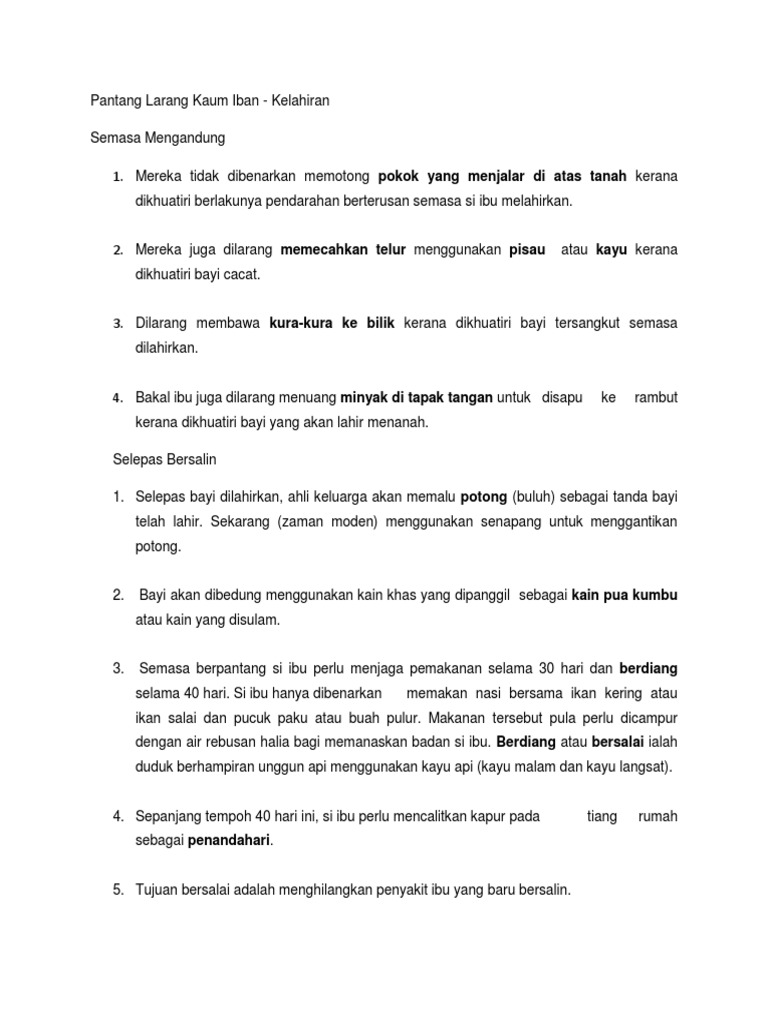 Pantang Larang Kaum Iban | PDF