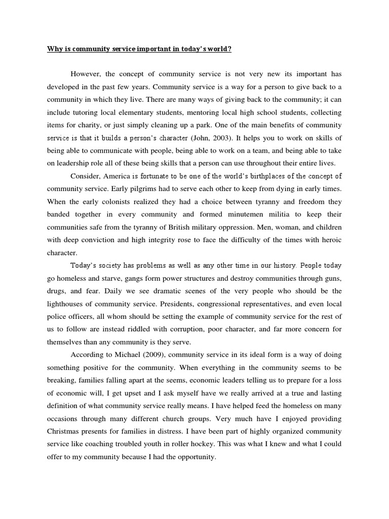 Why Is Community Service Important in Today | PDF | Social Science ...