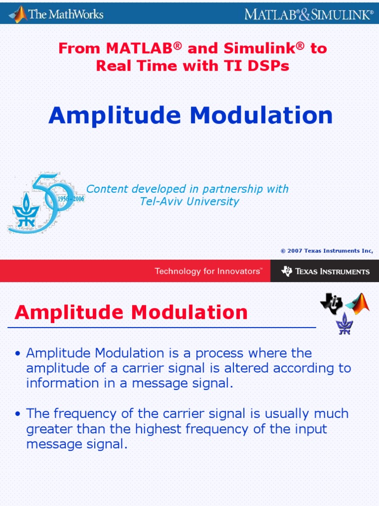 Amplitude Modulation Using Matlab | PDF | Modulation | Amplitude