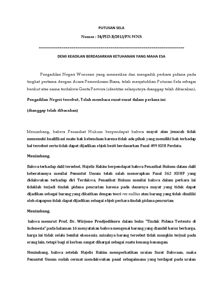 Putusan Sela Final | PDF