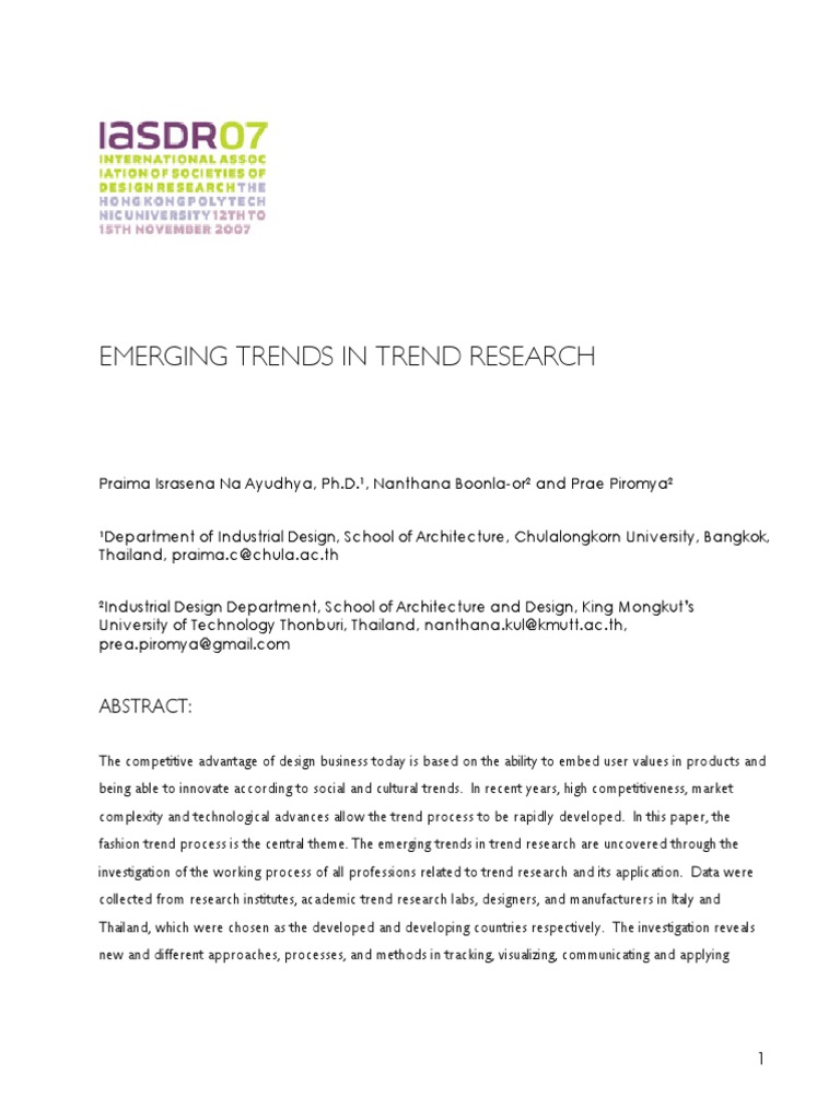 Emerging Trends in Trend Research | PDF | Fashion | Brand
