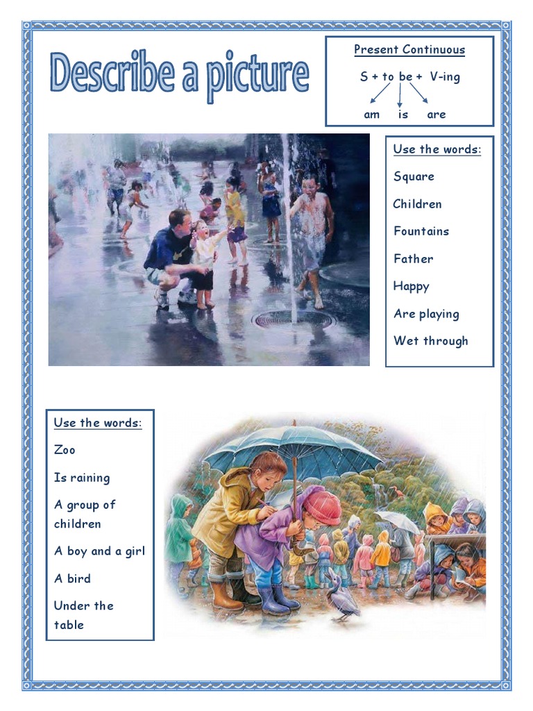 Describe A Picture Present Continuous | PDF