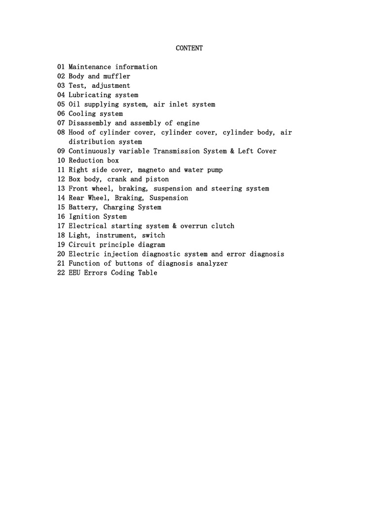 CfMoto CF150T-5I Echarm EFI Main Manual | PDF | Cylinder (Engine) | Engines