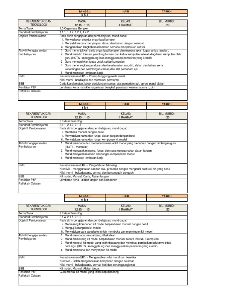 RPH RBT Tahun 4 | PDF