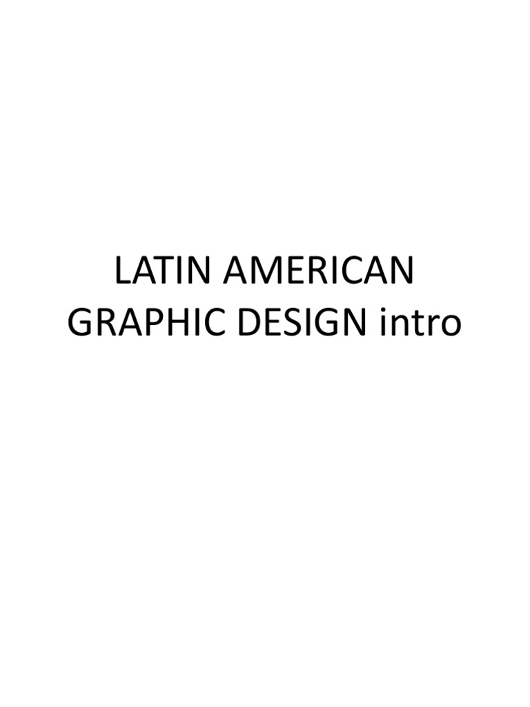 Latin American Graphic Design Intro | PDF