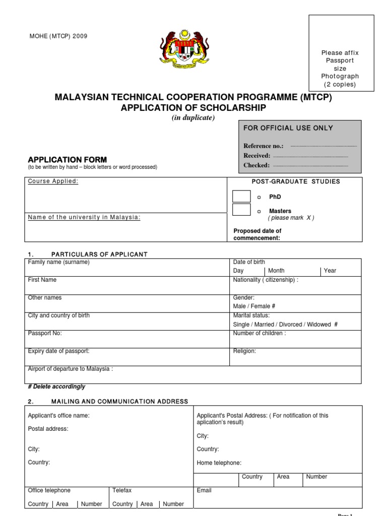 MTCP Application Form | PDF | Employment | Government Information
