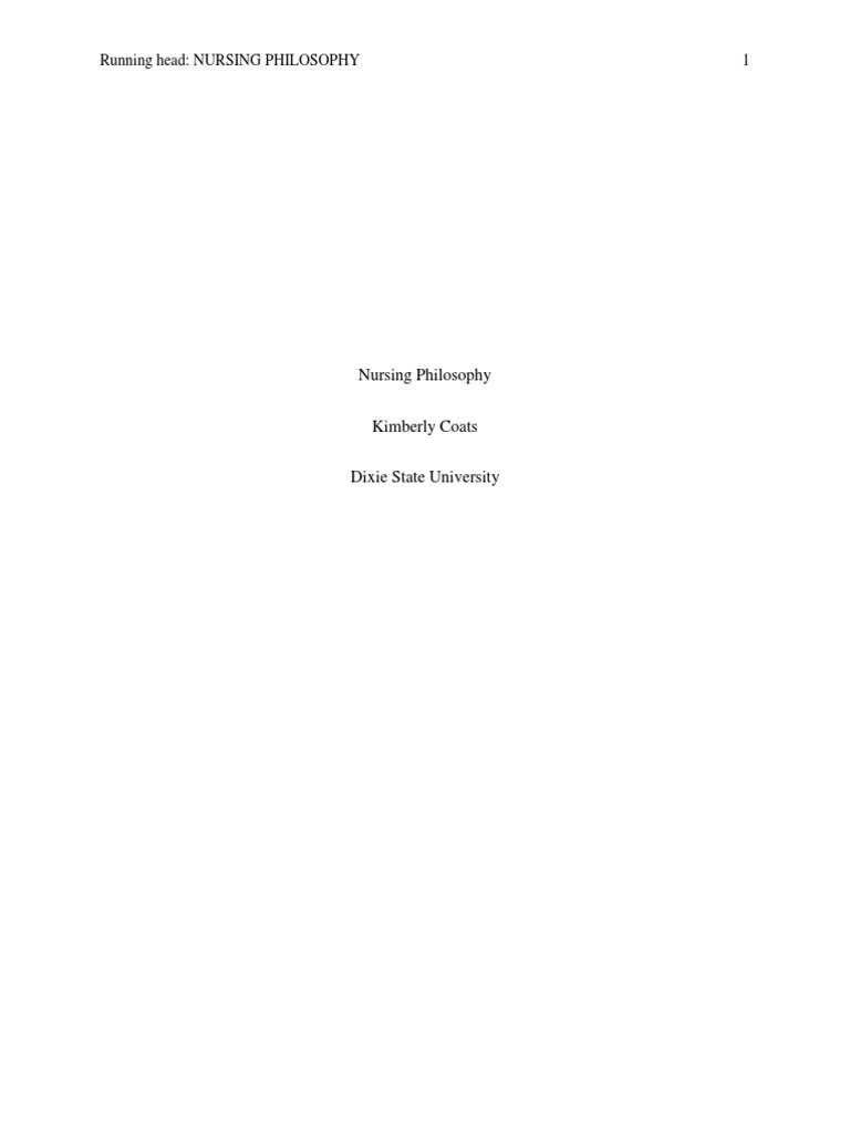 apa nursing philosophy paper | Nursing | Patient