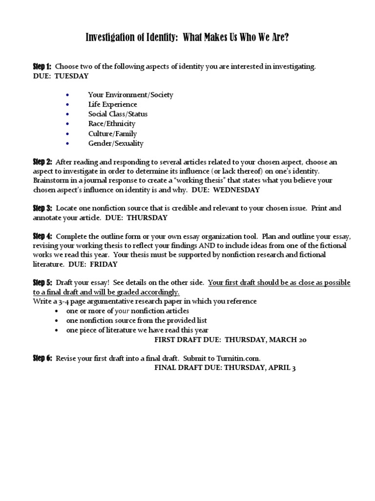 Research Paper Assignment Sheet | PDF | Paragraph | Essays