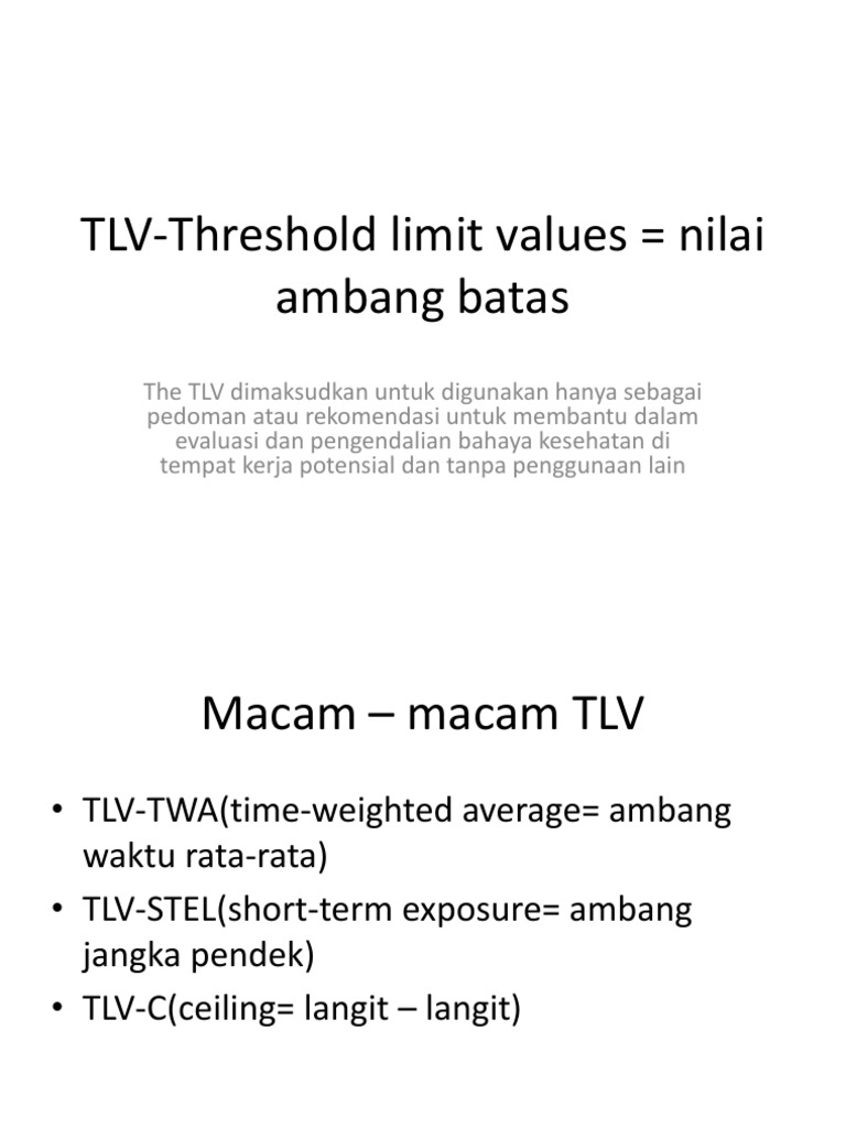 TLV-Threshold Limit Values | PDF