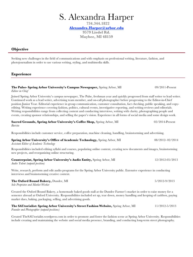 Alexandra Harper Resume | PDF | Copy Editing | Social Media Alexandra Harper Resume | PDF | Copy Editing | Social Media