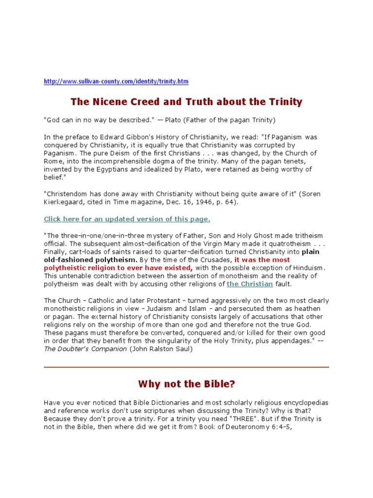 Nicene Creed | Trinity | Arianism