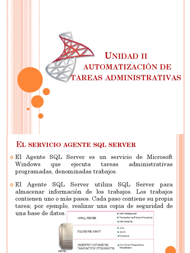 Unidad 2 Automatización SQL Server | PDF | Servidor SQL de Microsoft ...