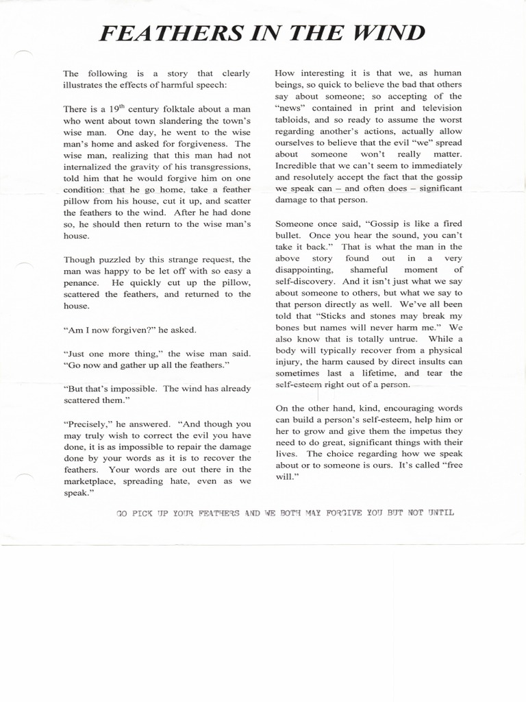 Feathers in The Wind | PDF