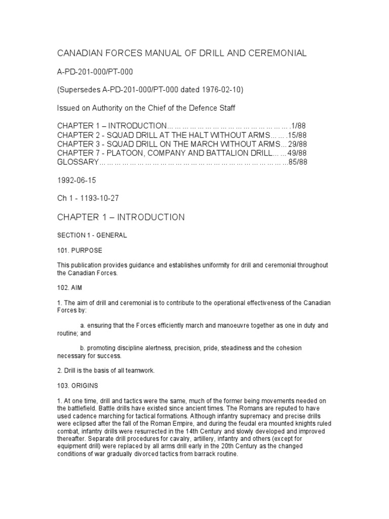 Canadian Forces Drill Manual Overview | PDF | Officer (Armed Forces ...