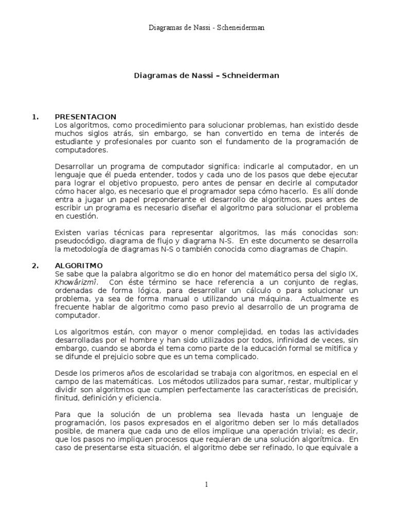 Diagramas de Nassi | Descargar gratis PDF | Algoritmos | Lenguaje de ...