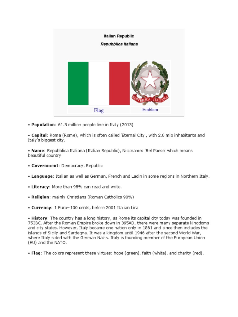 Repubblica Italiana: Italian Republic | PDF