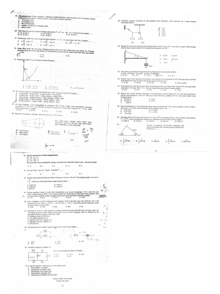 Soal Akademik PLN - PJB 2008 - 3 | PDF
