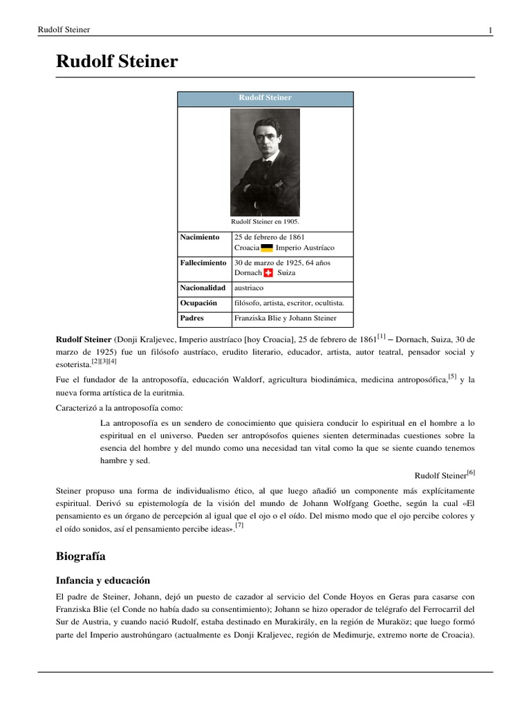 Biografía de Rudolf Steiner | PDF | Rudolf Steiner | Science