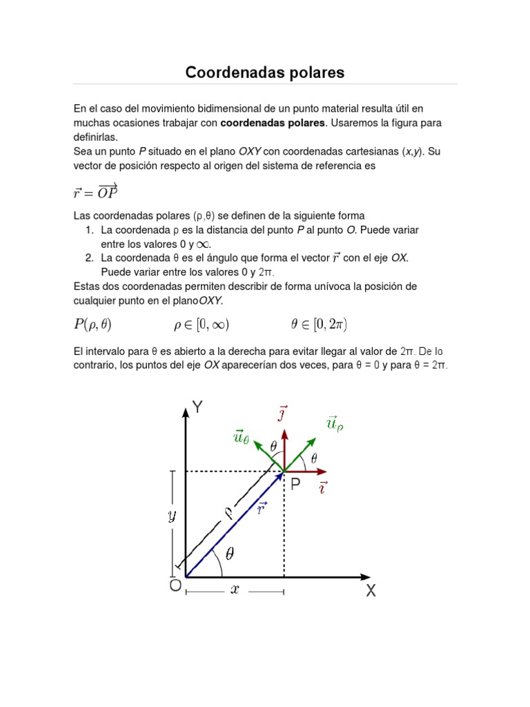 Coordenadas Polares | PDF | Sistema coordinado | Vector Euclidiano
