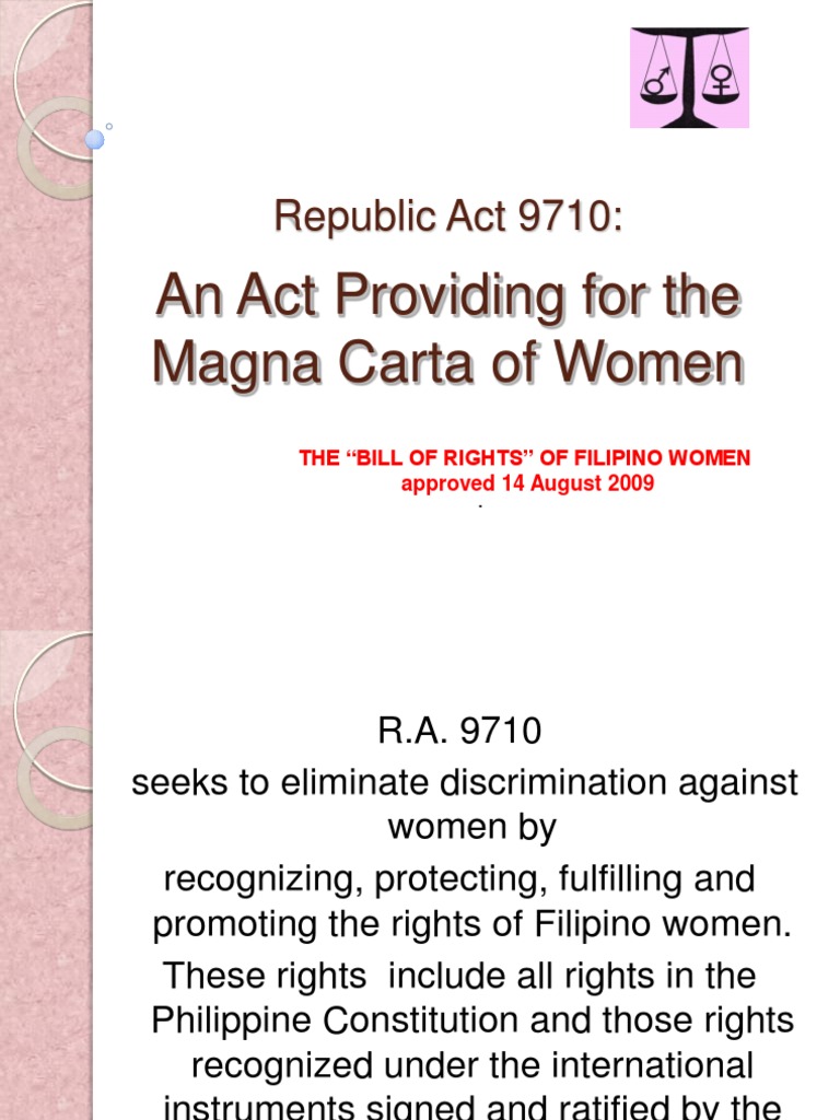 Ra 9710 | PDF | Women's Rights | Discrimination & Race Relations