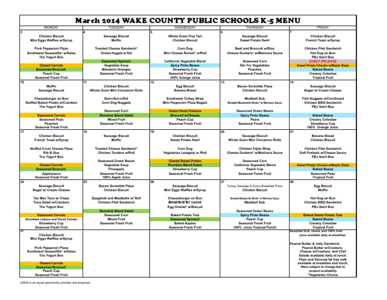 March Lunch Menu | Download Free PDF | Sausage | Biscuit