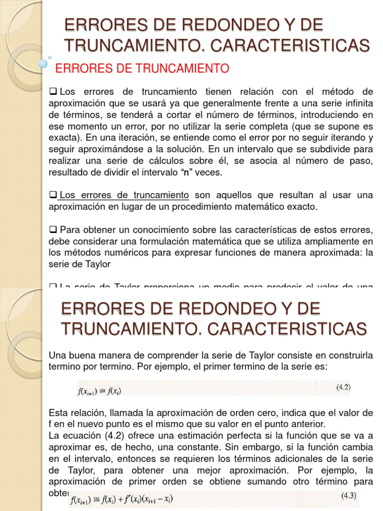 Errores de Redondeo y de Truncamiento | Descargar gratis PDF ...