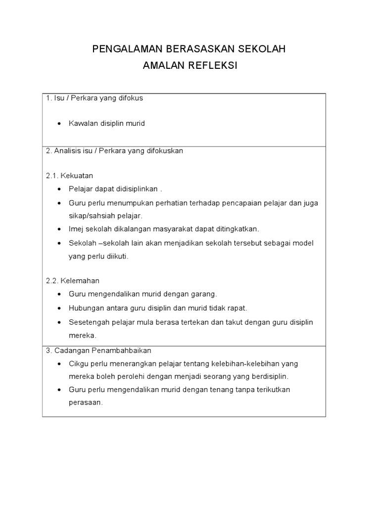 Amalan Refleksi | PDF