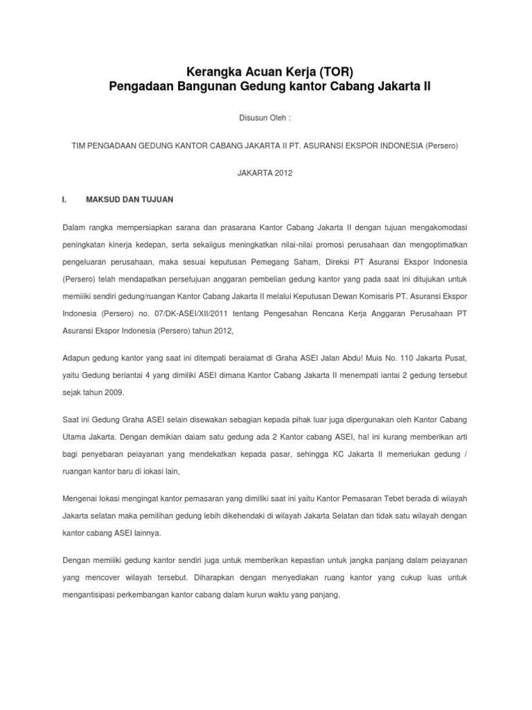 Contoh Tor Bumn | PDF