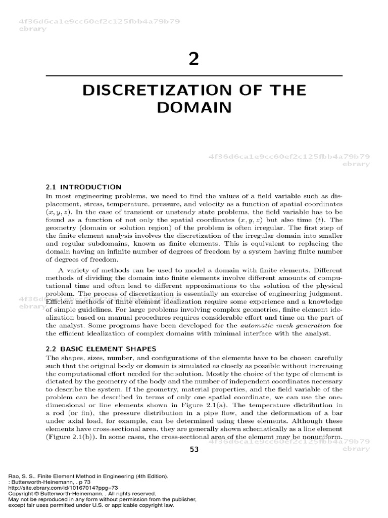 Finite Element Method in Engineering 4th Edition 2 DISCRETIZATION of ...