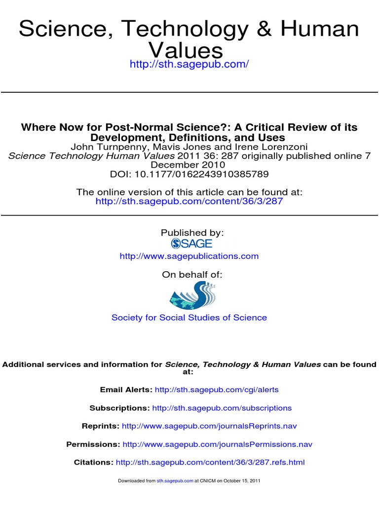Post Normal Science | PDF | Science | Paradigm