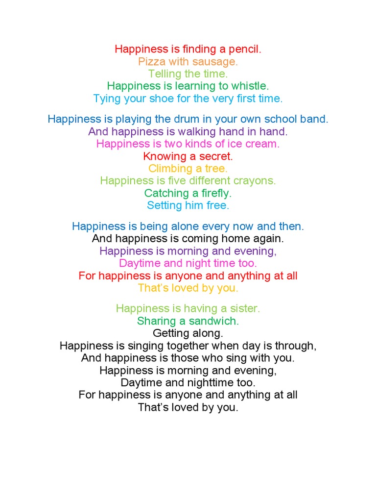 Happiness Lyrics | PDF | Art | Mystery, Thriller & Crime Fiction