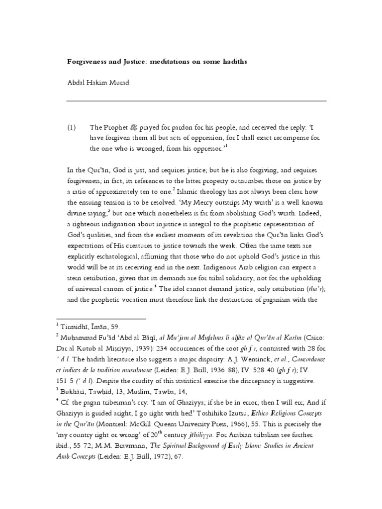 Hadiths On Justice | PDF