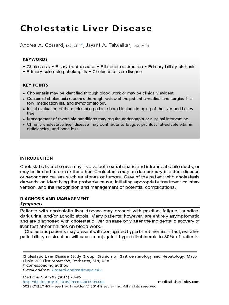 Understanding Cholestatic Liver Disease | PDF | Hepatitis | Cirrhosis