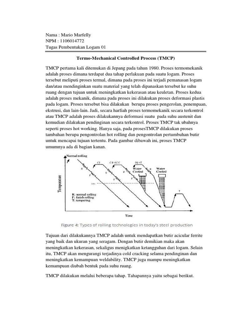 Tugas Teknik Penbentukan Logam Tentang Termo Mechanical Control Process (TMCP) | PDF
