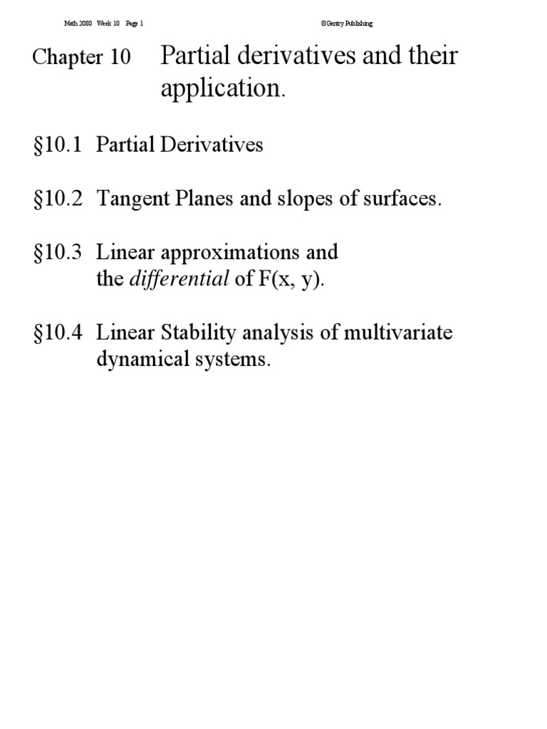 Partial Derivatives and Their Application | PDF | Derivative | Calculus