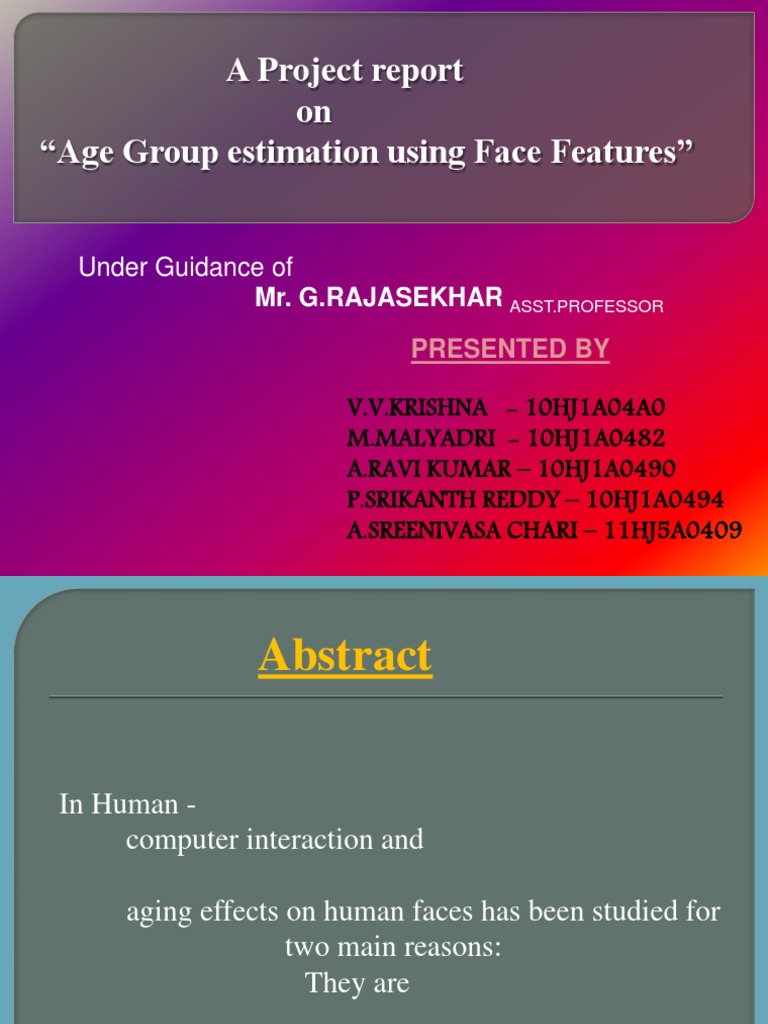 Age Group Estimation Using Face Features | PDF | Wellness | Science ...